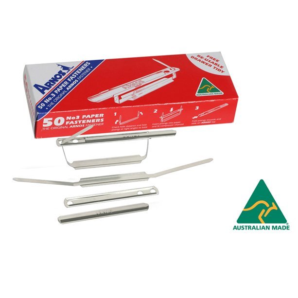 Arnos No.3 Metal Paper Fasteners (Box of 50) - $18.26 : BTI Office Products