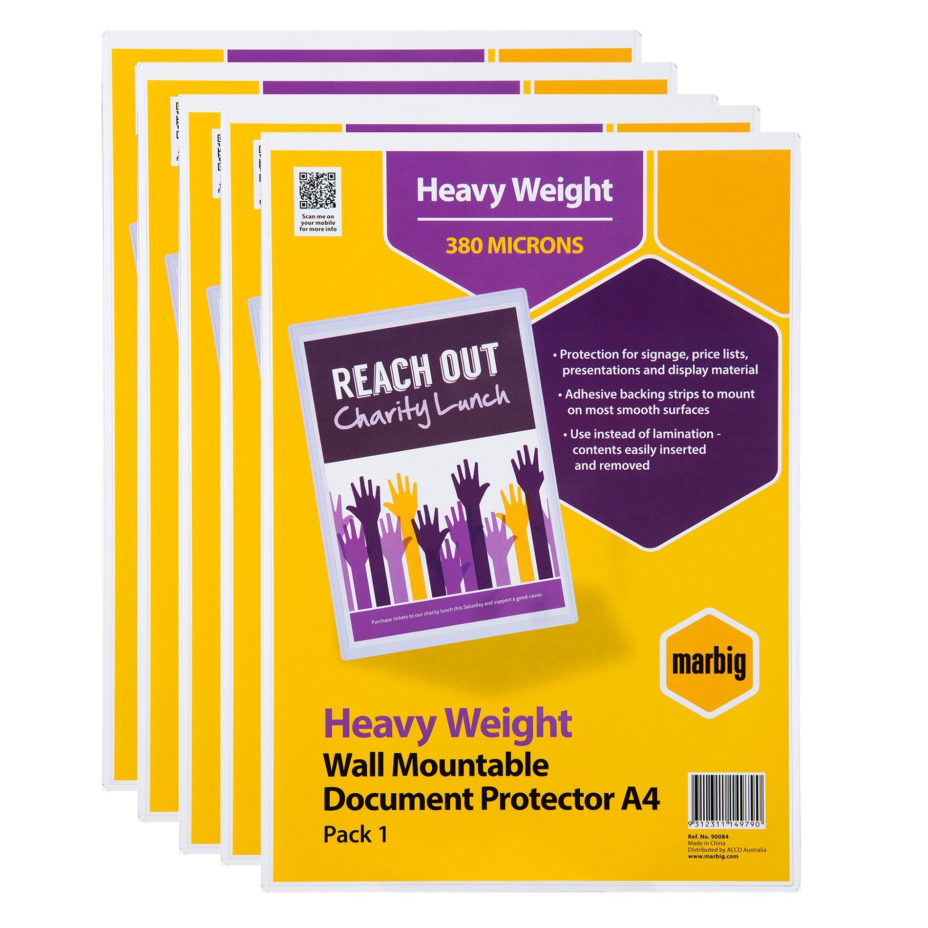 Marbig Wall Mountable A4 Document Protector (Pkt 5) - $25.52 : BTI ...